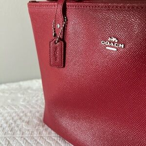 Coach | Bags | Coach Red Leather Tote Bag Mini City Zip Tote | Poshmark